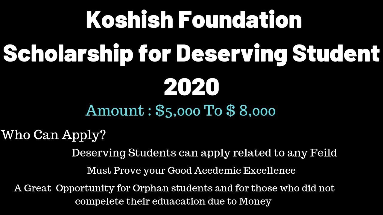 Koshish Foundation is providing scholarships for Masters to well deserving Pakistani students