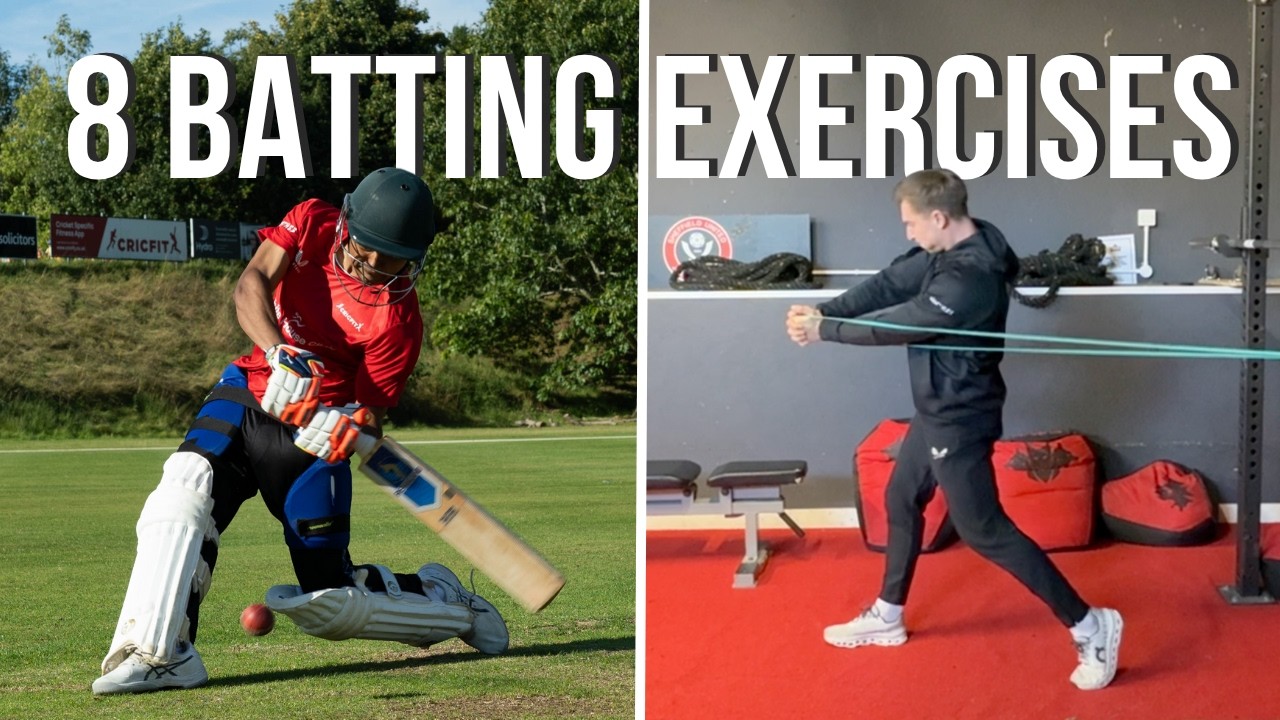 8 Batting Training Exercises | Cricket Strength & Conditioning