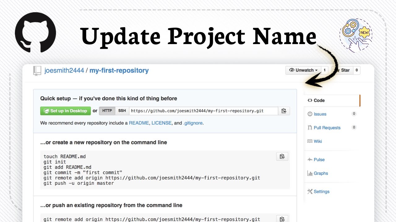 how to change repository name in GitHub (Project Title)