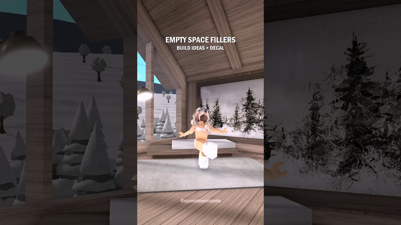House empty space fillers build ideas, library, living room, decal 🤍 #bloxburg #bloxburghouse