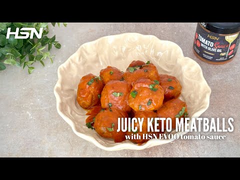 Juicy Keto Meatballs with HSN EVOO Tomato Sauce 🍅🤤