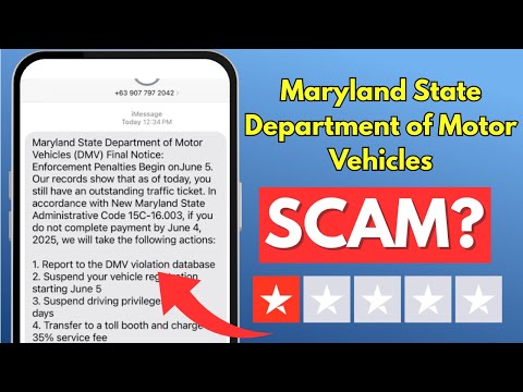 Maryland State Department Of Motor Vehicles Text Message: Legit or Scam?