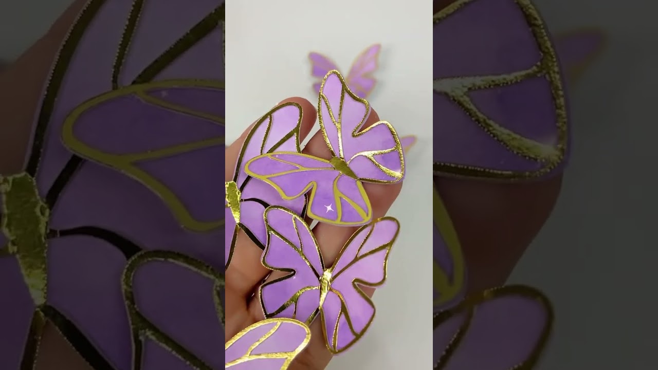 Borboletas para topo de bolo estilo topo da Shein #topodebolo #papelaria #diy #festa #aniversario