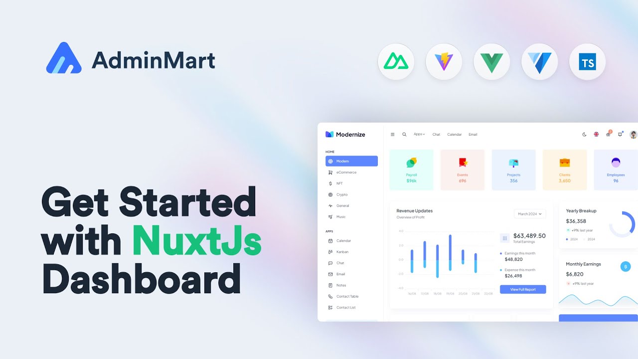 How to Get Started with our NuxtJs Dashboard Template? | AdminMart's NuxtJs Template