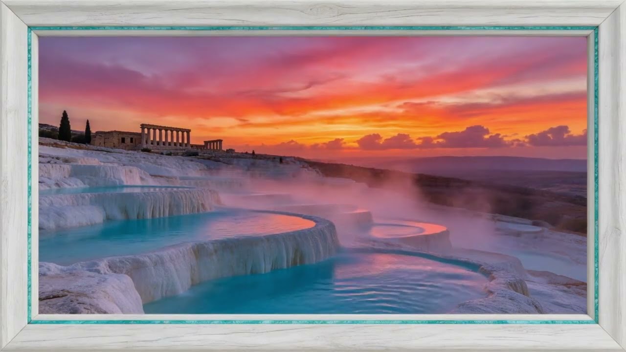 ❄️ Ice Glacier Landscape – 4K Framed Screen Wallpaper for TV & Digital Displays (No Ads)