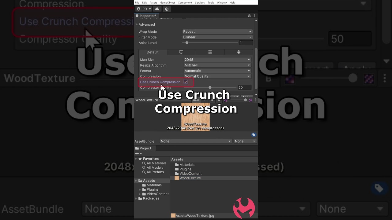 Today's Unity Tip: Crunch Compression #unitytips