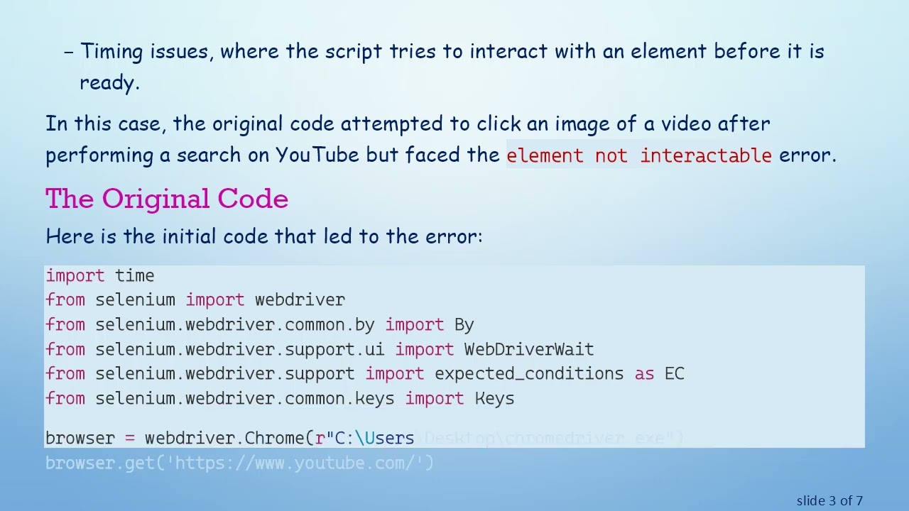 How to Fix the Element Not Interactable Error in Python Selenium