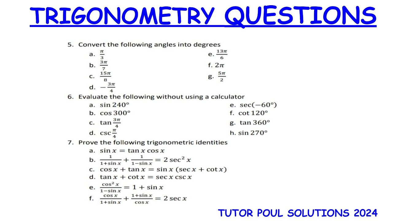 TRIGONOMETRY QUESTIONS