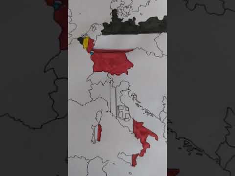 Map of Europe 1914 - Kingdom of Italy #drawing #country #flag #geography #history #WW1