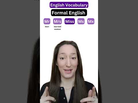 Formal English: Mr, Mrs, Miss, Ms, Mx 📧📨#shorts #english