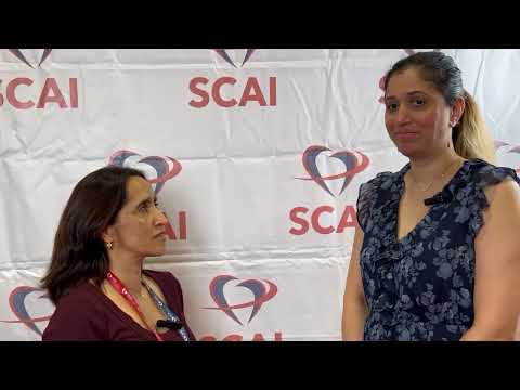 Dr. Claudia Serrano speaks with Dr. Velagapudi at SCAI 2023 Scientific Sessions