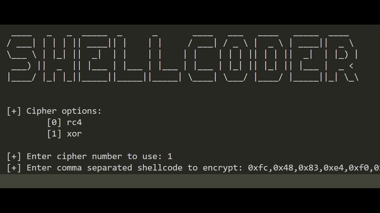 RC4 + XOR Shellcode Encryption Tool