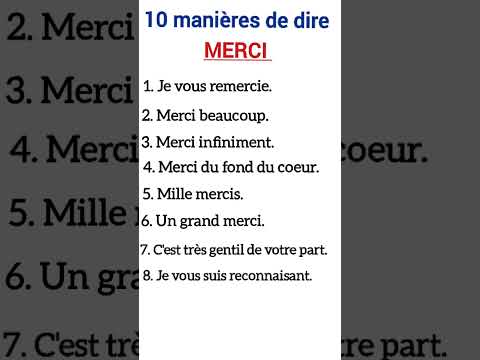 10 manières de dire merci, en français