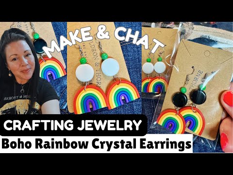 Make These Whimsical Rainbow & Crystal Earrings | Easy DIY Tutorial
