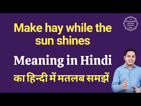 Make hay while the sun shines meaning in Hindi | Make hay while the sun shines ka matlab kya hota h
