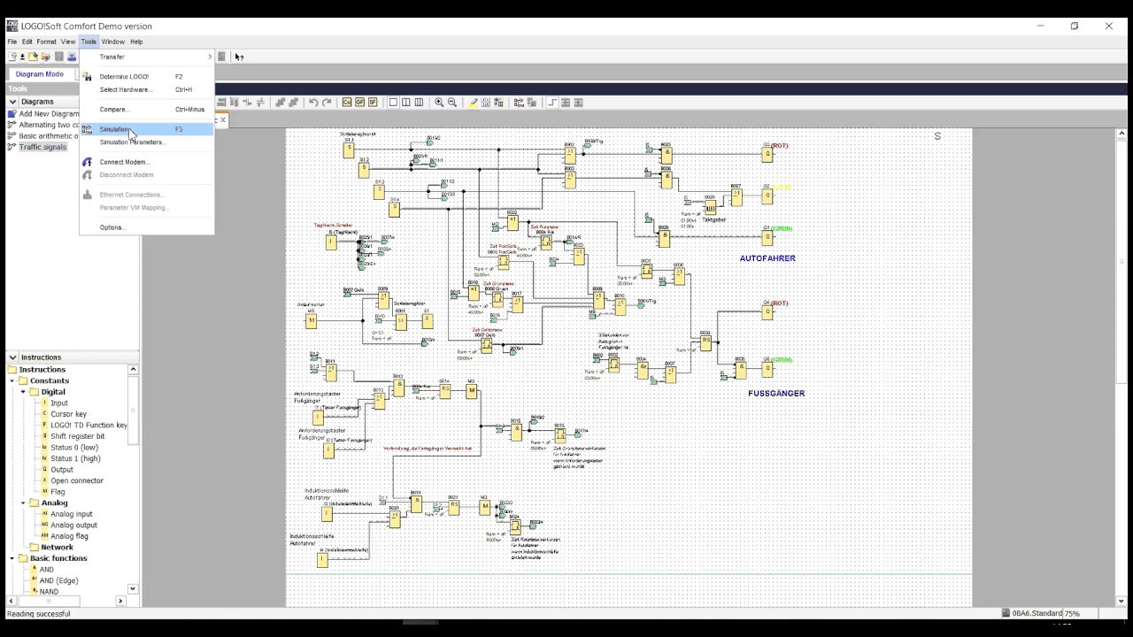 Siemens LOGO! Soft Comfort V8 Sample Simulation | PLC Programming | PLC Academy