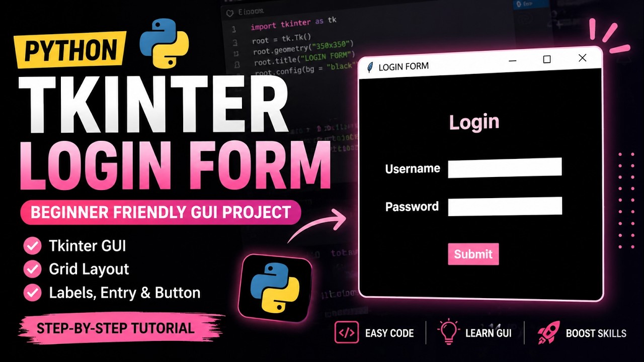 Tkinter Login Form in Python 🔐 | Beginner Friendly GUI Project (Step-by-Step Tutorial)