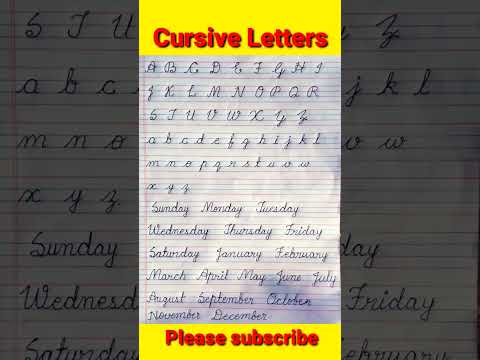 "Cursive letters A to Z" abcd cursive writing | How to write a to z cursive letters | #shorts