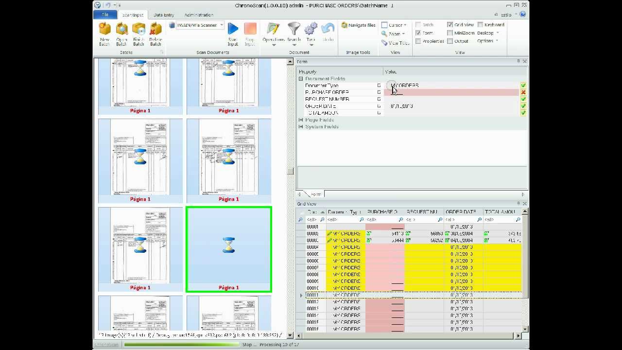 ChronosScan Doc Type and OCR Configuration