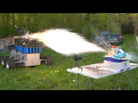 Mad Scientist's Homemade Railgun Tank Does Not Mess Around