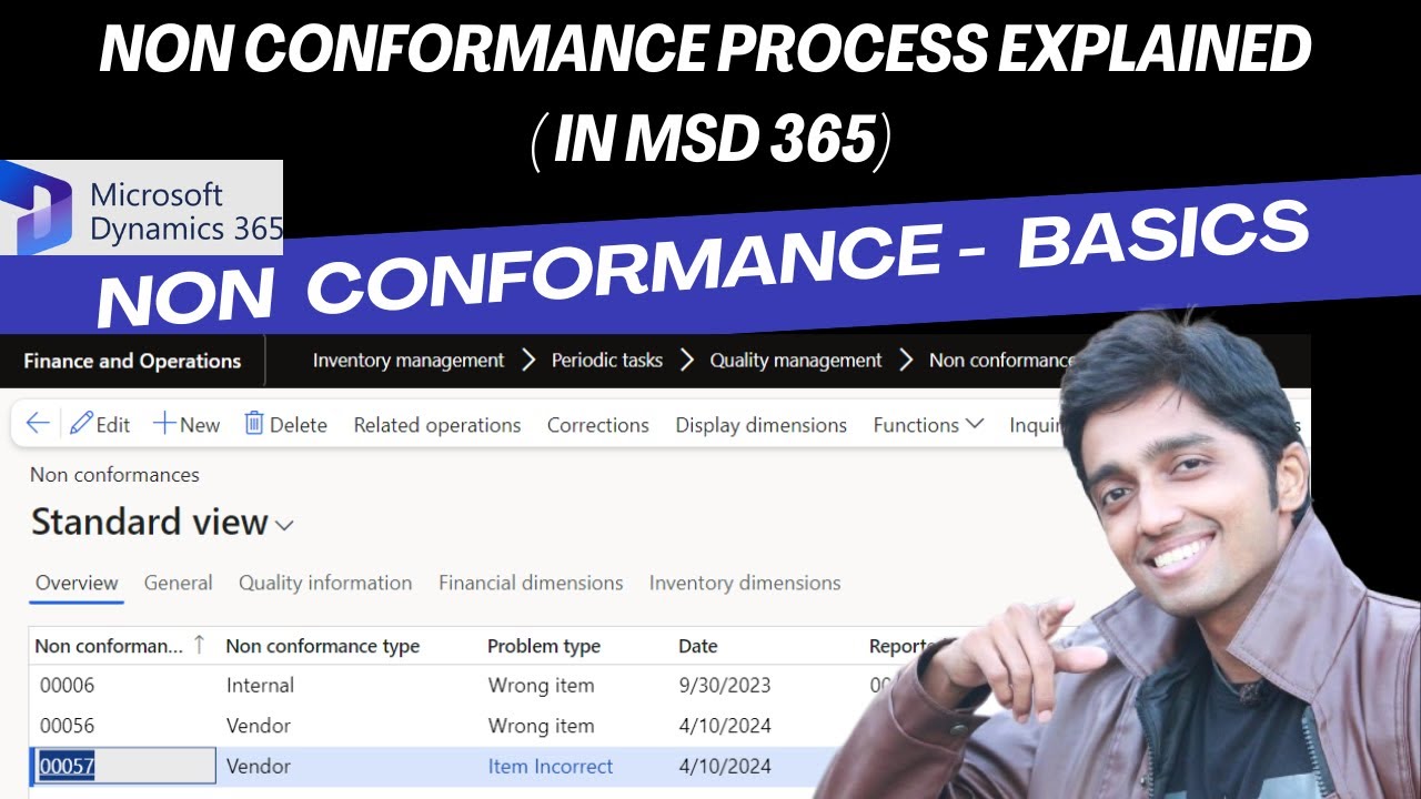 Basic Non conformance process explained in #microsoftdynamics365 #financeandoperations #d365talks