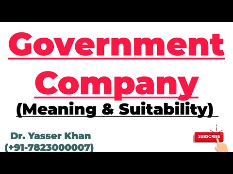 Government Company | Meaning Of Government Company | Suitability Of Government Company