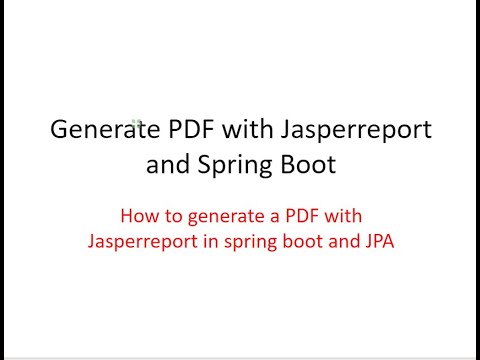 18 - Generate PDF with Jasperreport and Spring Boot SOLVED
