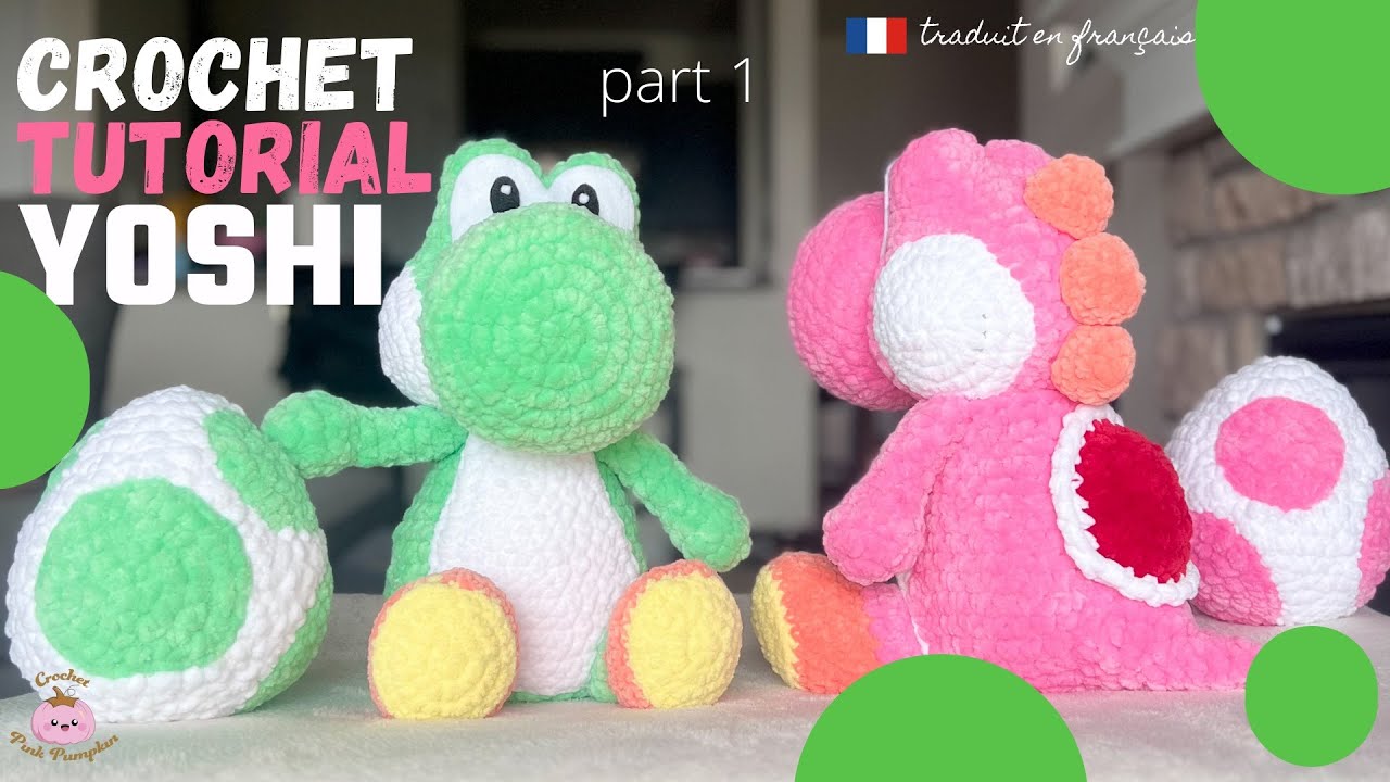 Yoshi Crochet Tutorial part 1/2 + free Amigurumi PATTERN step by step for Beginners #yoshi