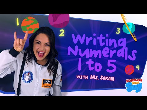Writing Numbers 1 to 5 in Space with Ms. Sarah!
