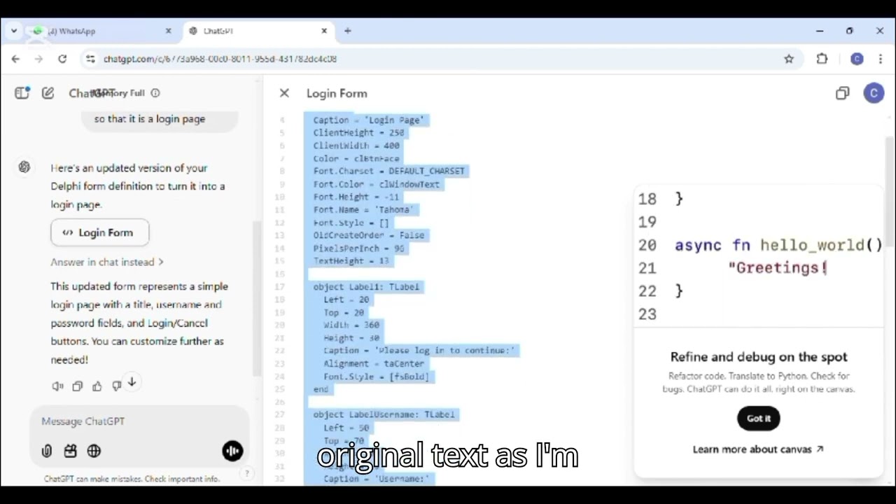 Use ChatGBT to create GUI instantly Delphi 2010!!!