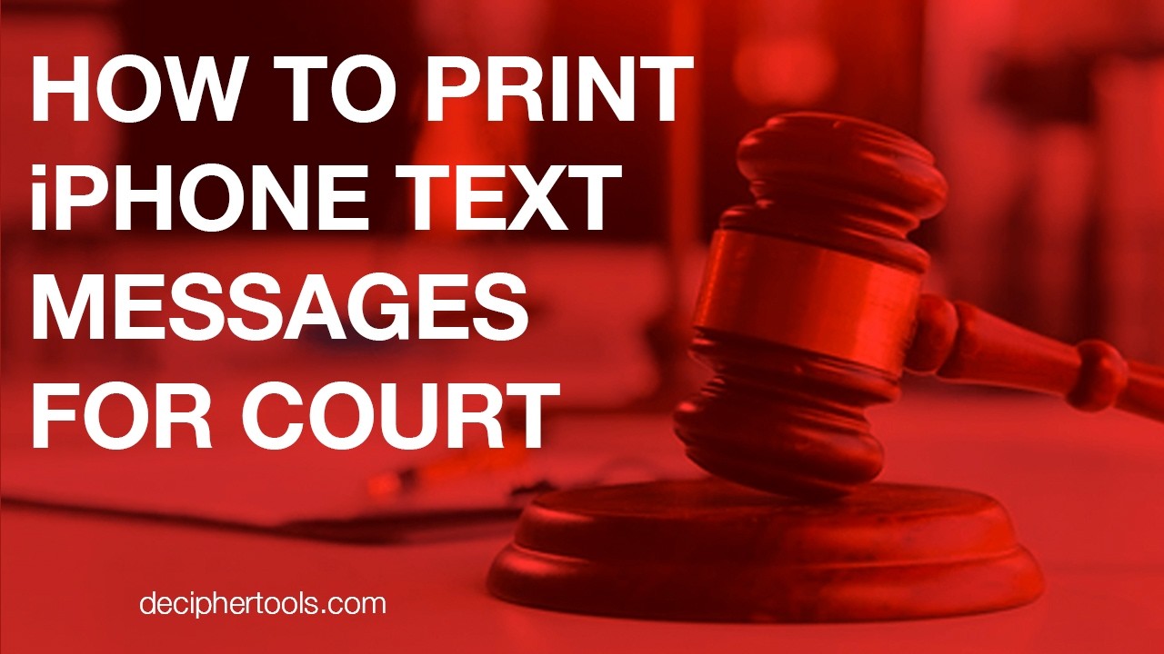 How to Print iPhone Text Messages for Court