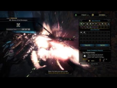 MHW [IB] "RE: Return of the Bioweapon" Black-Veil Vaal Hazak Quest Solo LS 08'36"98 [Update]