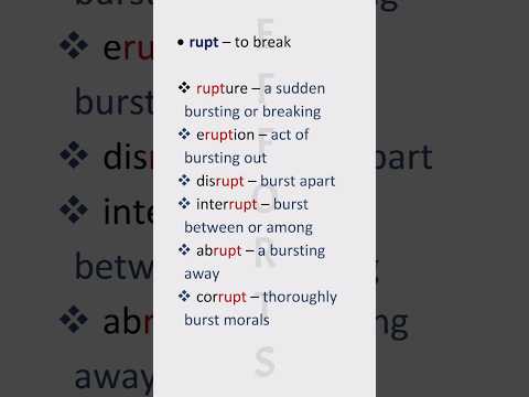 rupt | root word vocabulary