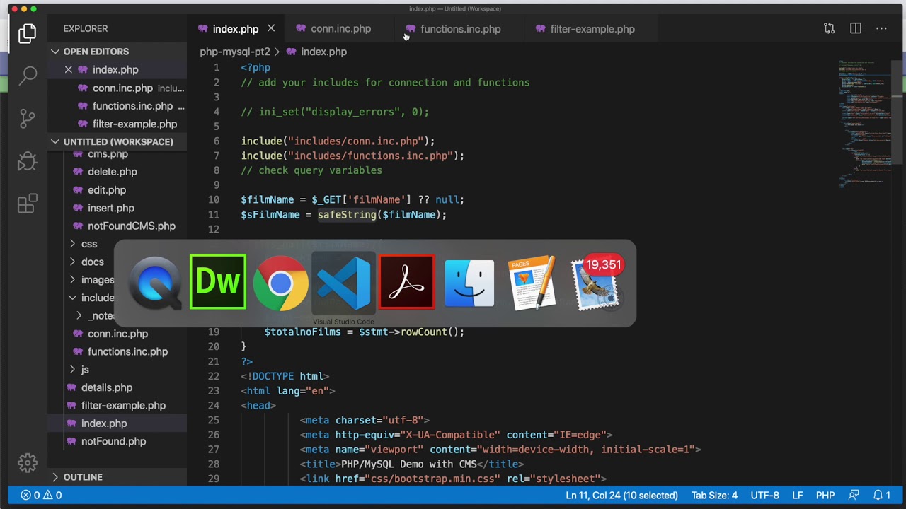 Building a CMS with PHP/MySQL - Filtering and Sanitizing User Inputs (Video 1 of 5)