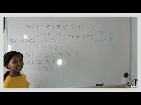 HCF of 8 and 20