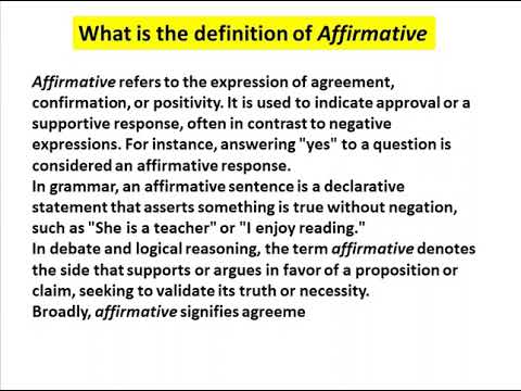 what is the definition of affirmative