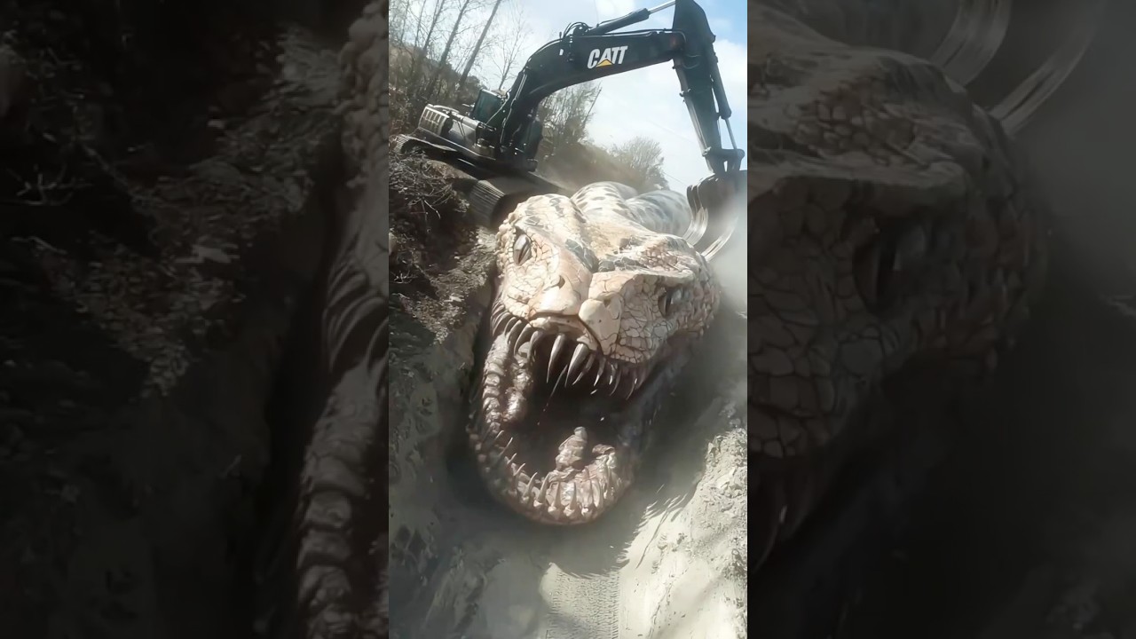 Giant Snake Unearthed! Excavator's Shocking Discovery Goes Viral!