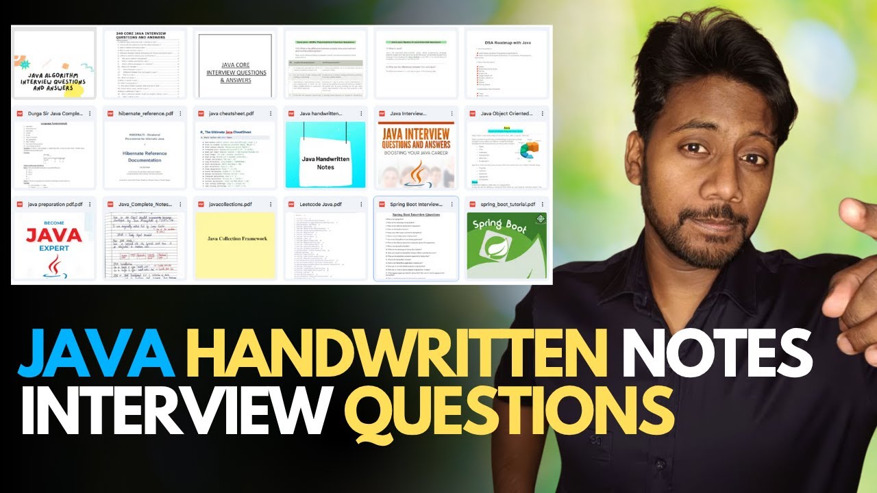 Java Handwritten Notes, Interview Questions, CheatSheet, Spring Boot & Hibernate Resources