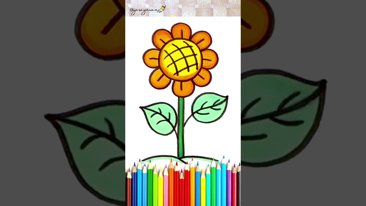 menggambar bunga matahari #music #iyasayuriart #drawing #gambar