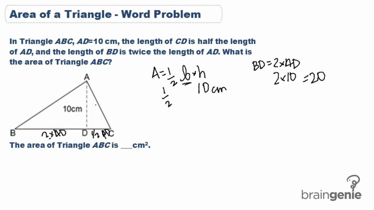 8-3 Find area of a triangle- word problem