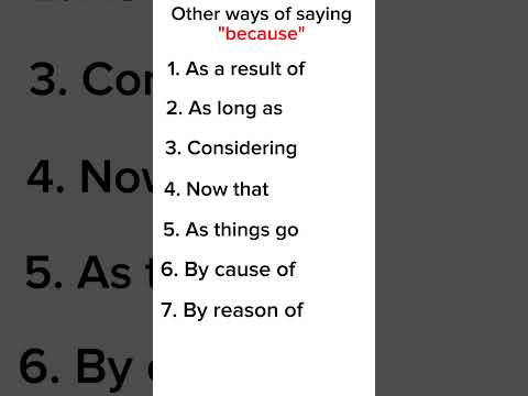 Other ways of saying "because"