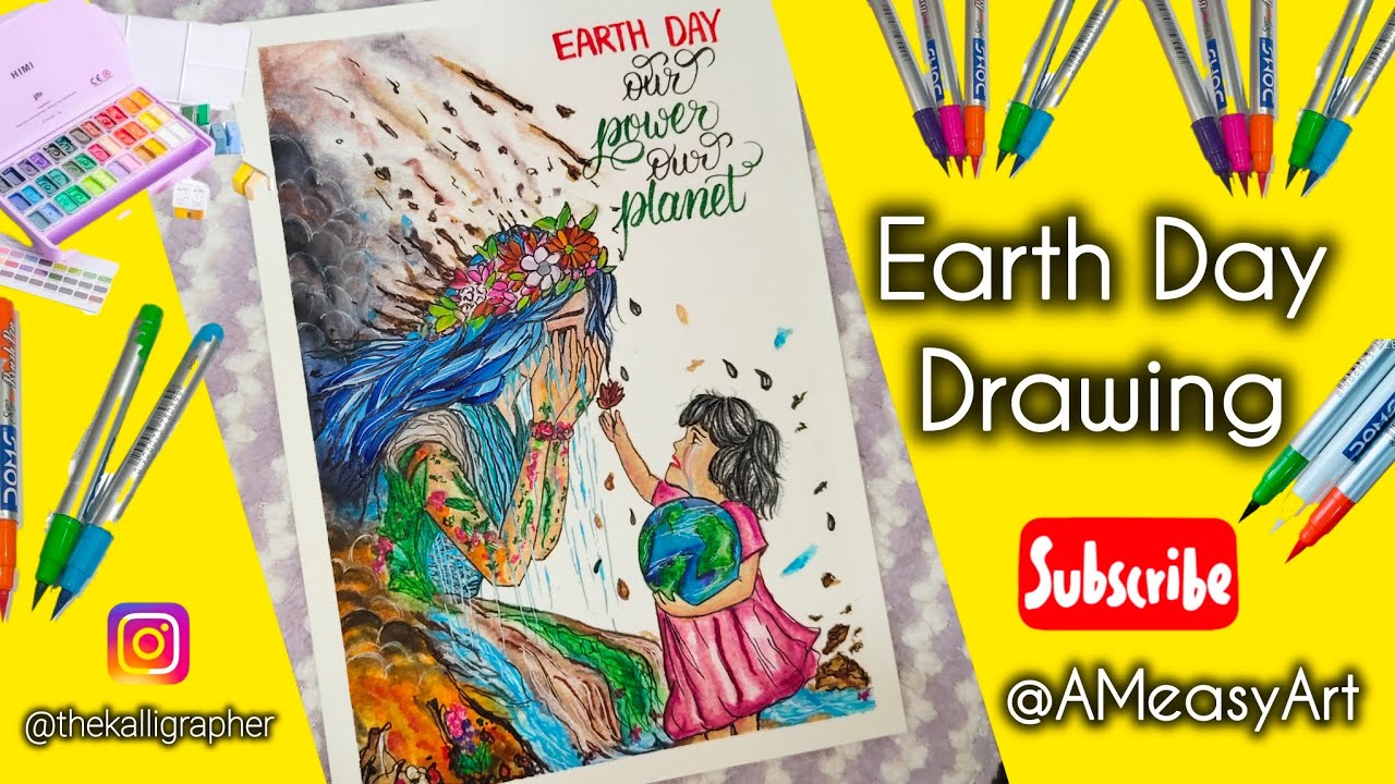 Earth day drawing| World Environment Day Drawing| Save earth drawing| World Ozone Day Poster Drawing