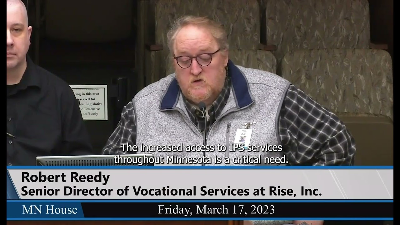 Robert Reedy shares testimony in support of HF 1697 to continue funding IPS Services