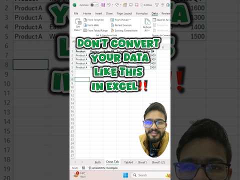 Don't convert data like this in Excel‼️Instead Use Power Query #excel #exceltips #powerquery