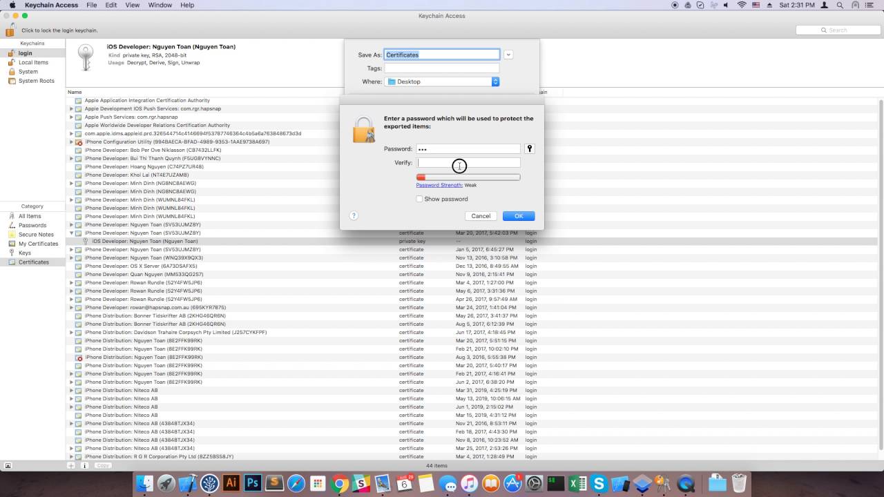 Export *.p12 file tutorial