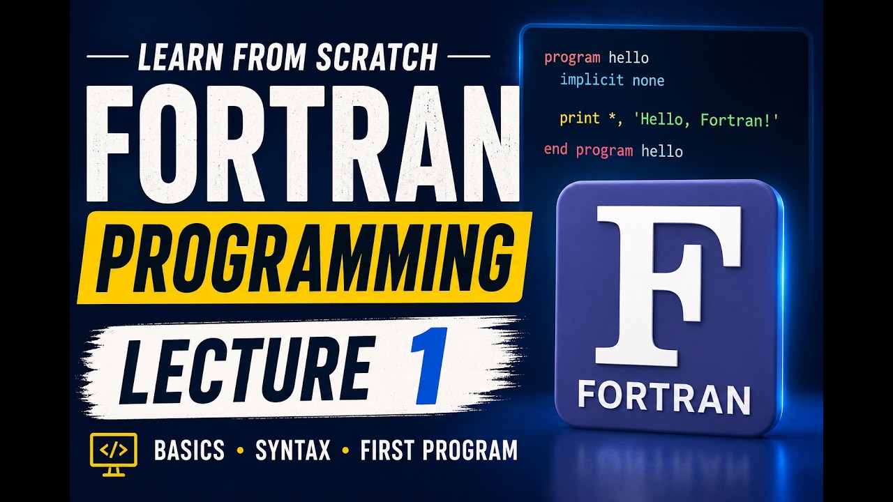 FORTRAN Tutorial for Beginners 🚀 | First Program & Basics | Lecture 1