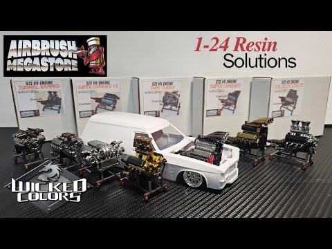 1-24 Resin V8 Engines