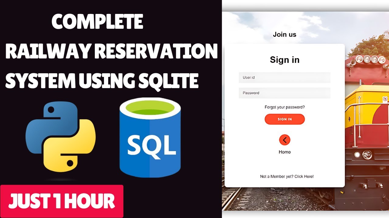 Railway Reservation System Project Using SQLITE & STREAMLIT || #FREETECH 2025