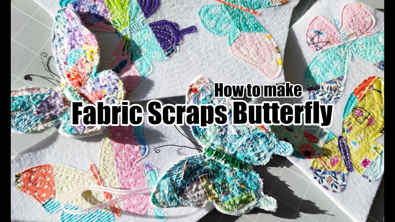 Turn Fabric Scraps into Stunning Butterflies! No. 1 Crazy Scrappy Appliqué🦋✨ Easy DIY Tutorial