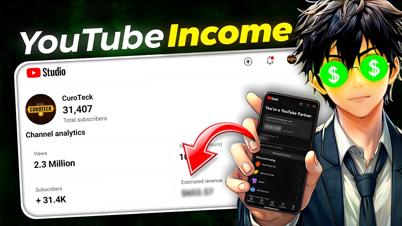 My First YouTube Payment 🤑 My YouTube Income Revealed (YouTube & Sponsorship)